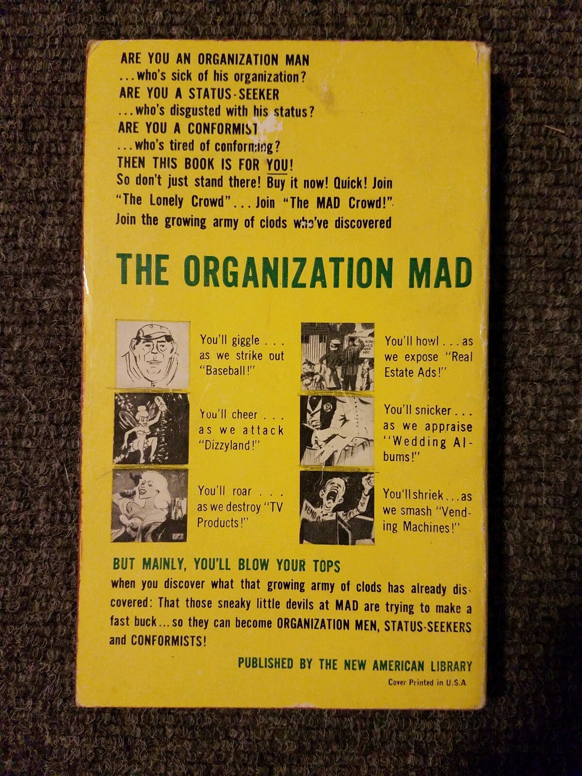 William Gaines's The Organization Mad First Printing 1960 FREE SHIPPING ...