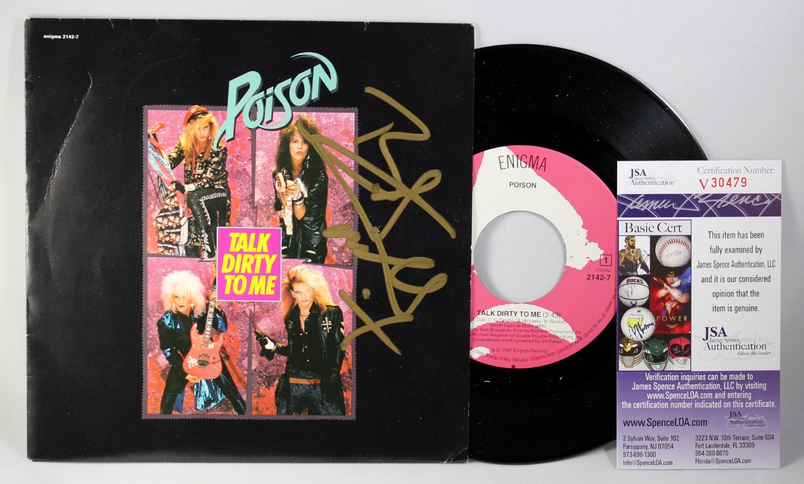 BRET MICHAELS SIGNED POISON TALK DIRTY TO ME 7" VINYL RECORD ...