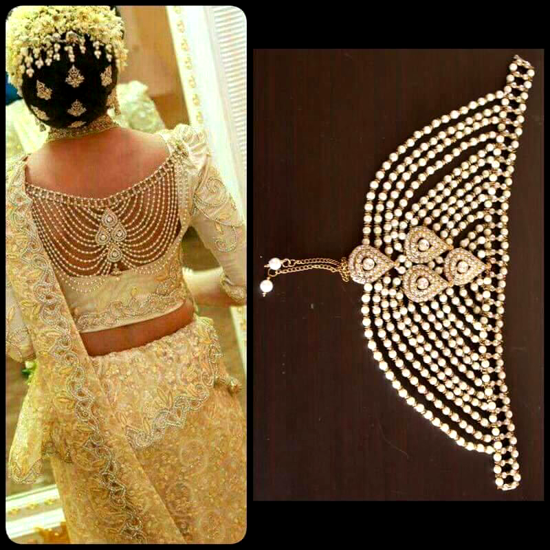Indian Bridal Saree Blouse Gold Pendant Open Back Necklace Jewelry ...