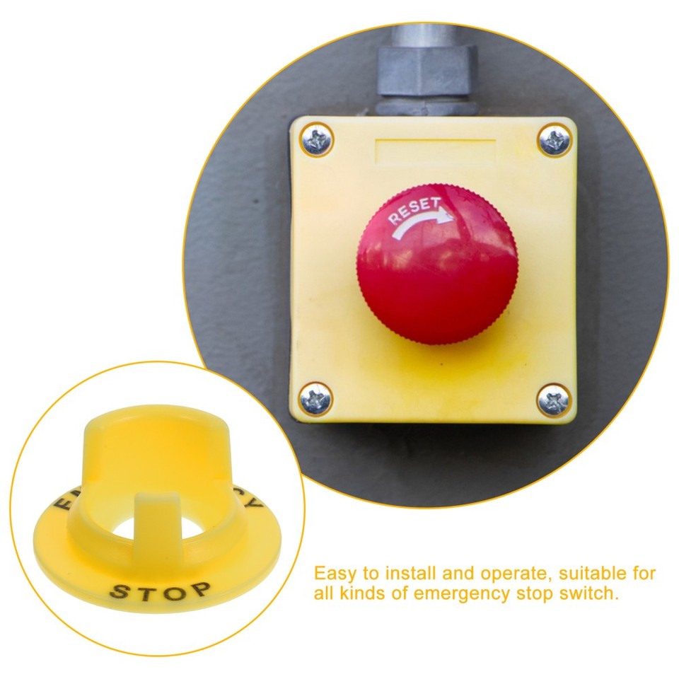 Emergency Stop Button Protective Cover Warning Circle Push Button ...