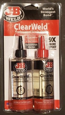 JB Weld 50240 ClearWeld Professional Grade Epoxy, Clear 8 oz Fast Free ...