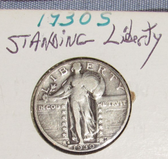 SLQ 1930 s San Fran. Mint Silver Standing Liberty Quarter Fine ...