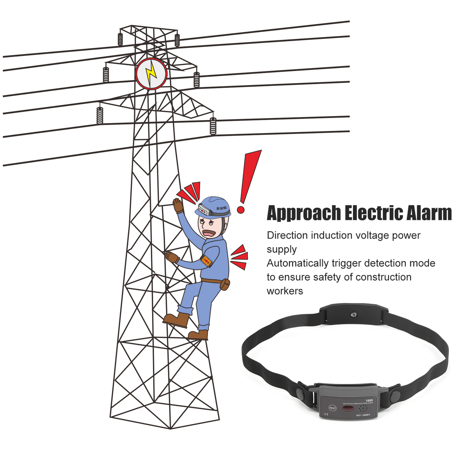 ETCR1880 High Voltage Approach Electric Alarm 1KV-500KV Non Contact ...