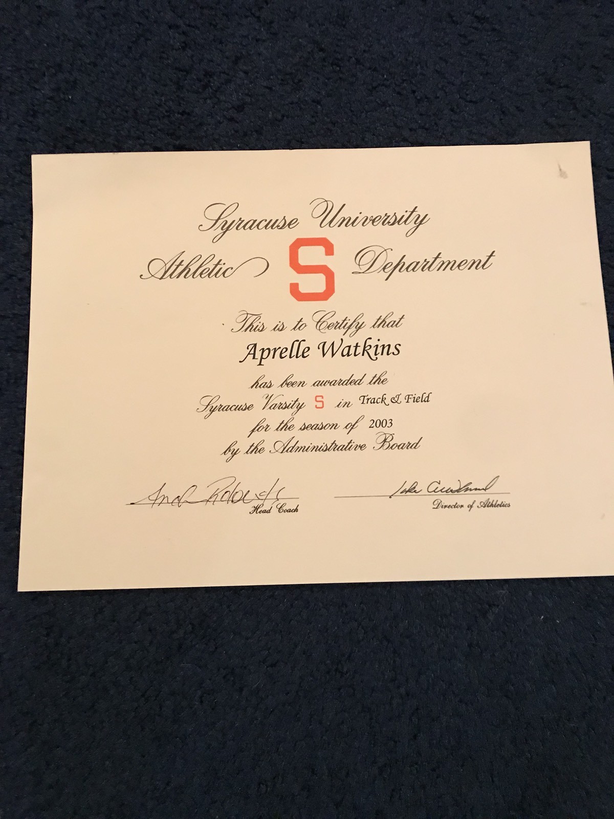 APRELLE WATKINS DUANY SYRACUSE ATHLETE VARSITY S KUETH | eBay