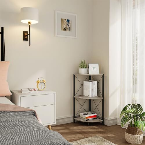 Corner Shelf for Desktop Corner Storage Organizer with Metal 3-Tier ...