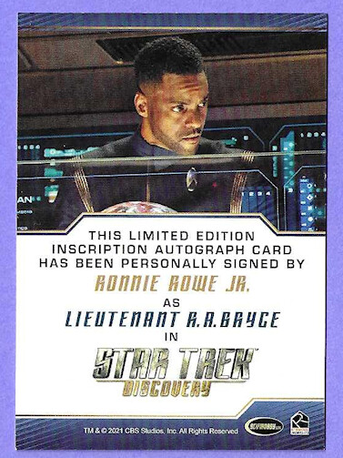 2022 Star Trek Discovery Season 3 Auto Ronnie Rowe Jr. Q-25-50 | eBay