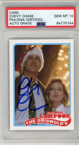 Chevy Chase PSA 10 PSA/DNA Auto Clark Griswold Christmas Vacation NO ...