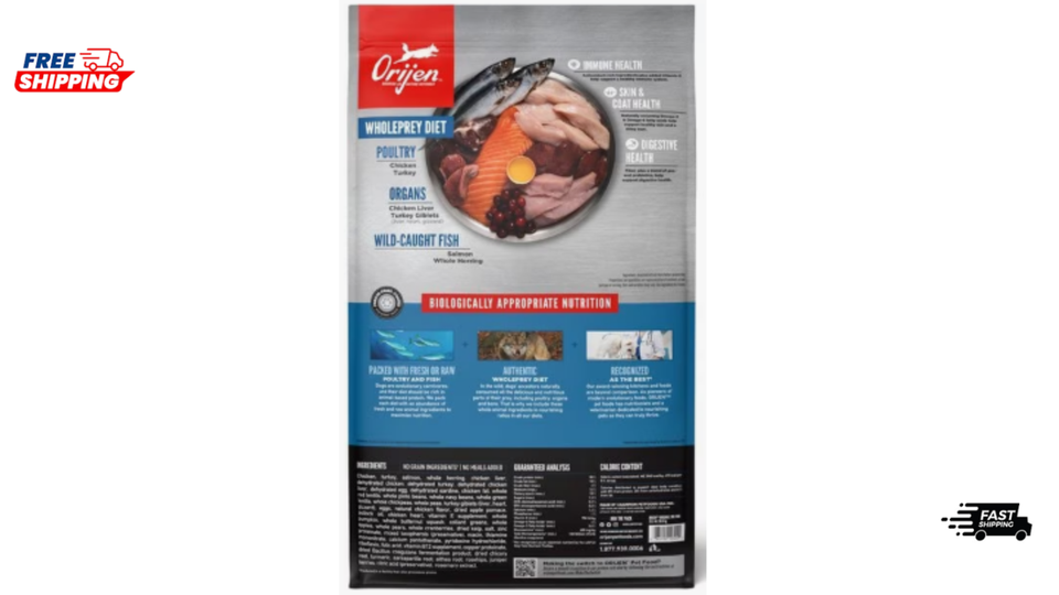 ORIJEN Grain Free High Protein Fresh & Raw Animal Ingredients Dry Dod ...