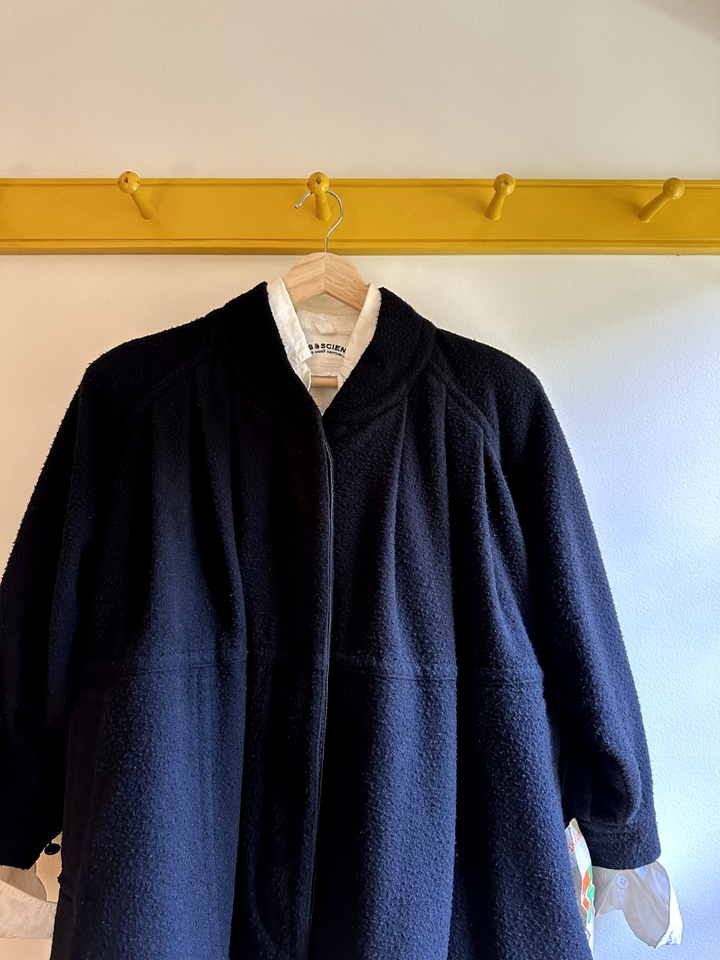 Vintage 70s ISSEY MIYAKE SPORT pilled fleece black jacket swing fall ...