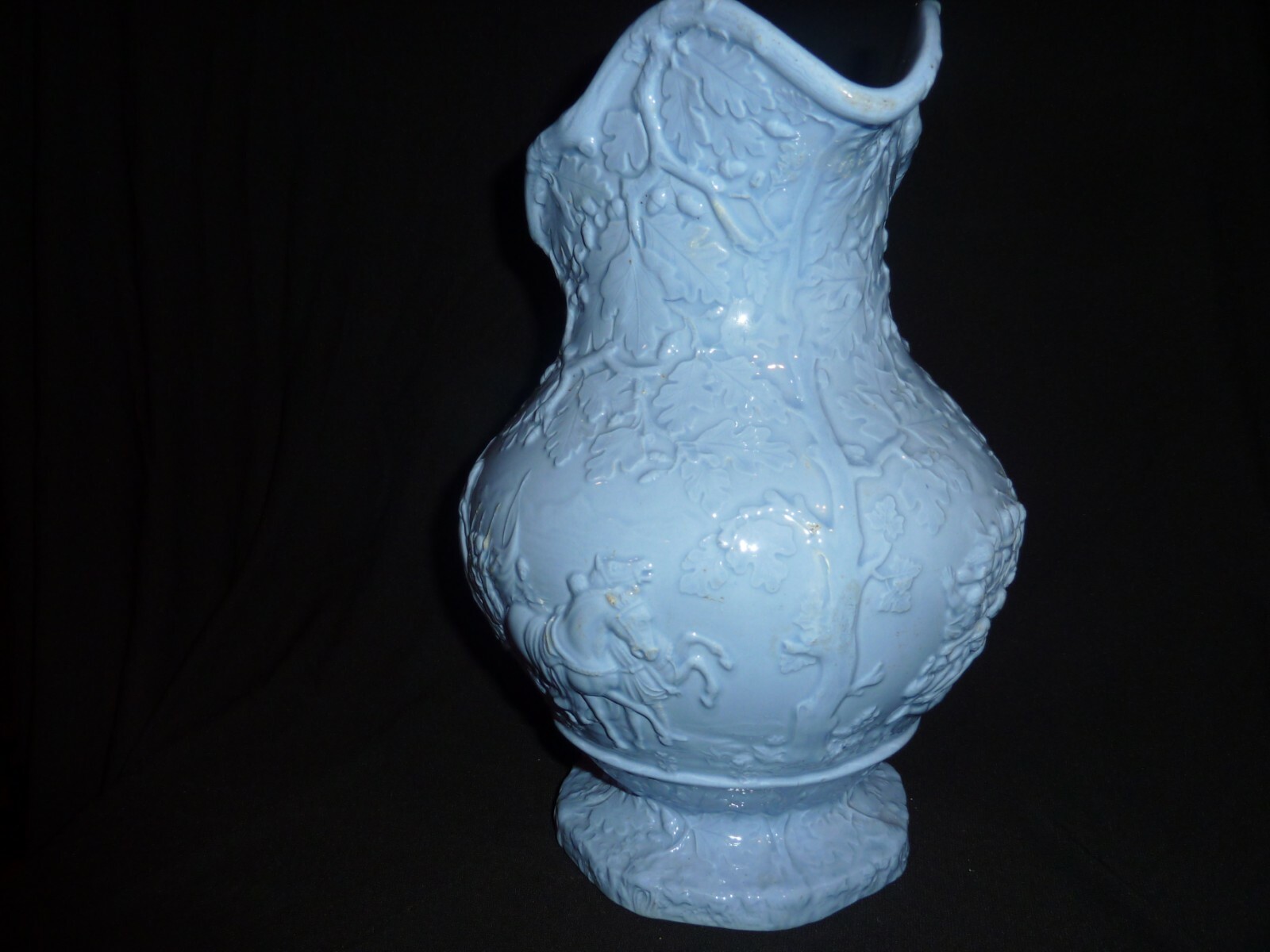 CHARLES MEIGH 31CM BLUE POTTERY JULIUS CAESAR RELIEF MOULDED JUG ...
