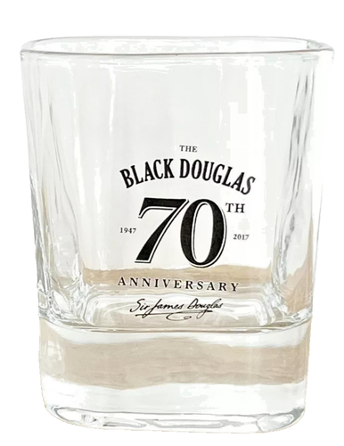 4 x Black Douglas 70th Anniversary Square Thick Whisky Glass Brand New ...