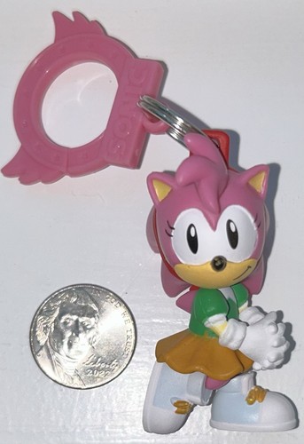 Sonic The Hedgehog AMY ROSE Pink Figure Keychain Bookbag Clip SEGA ...