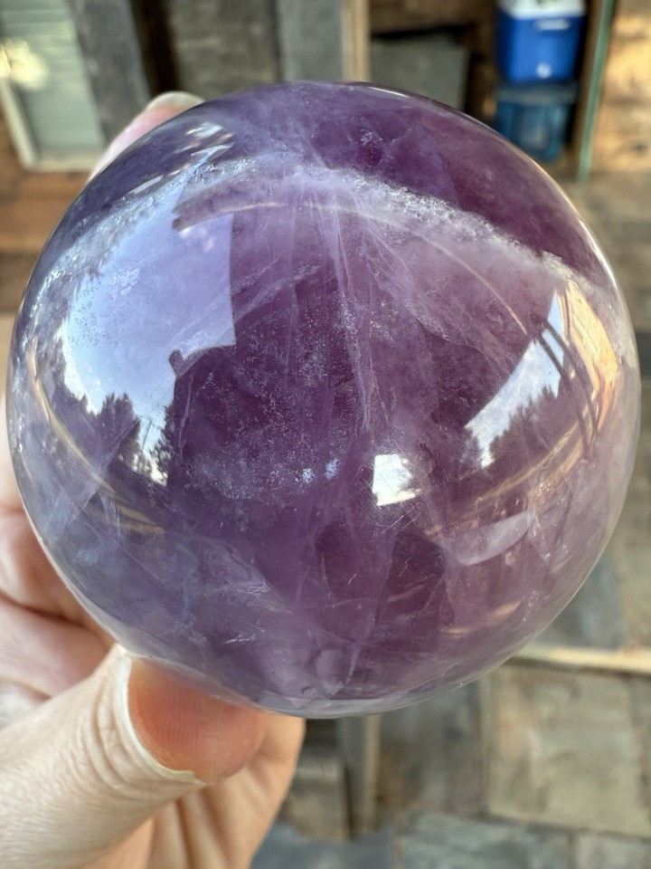 66mm Baja Green And Berry Purple Rainbow Fluorite Crystal Sphere Ball ...