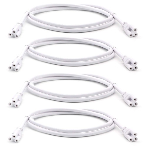 4FT T5 T8 LED Tube Light Fixture - Linkable Cords, Double End Connector ...