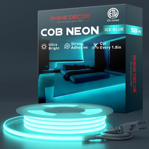 COB LED Rope Light AC 120V, 800lm Ultra Bright, IP65 Waterproof Cold ...