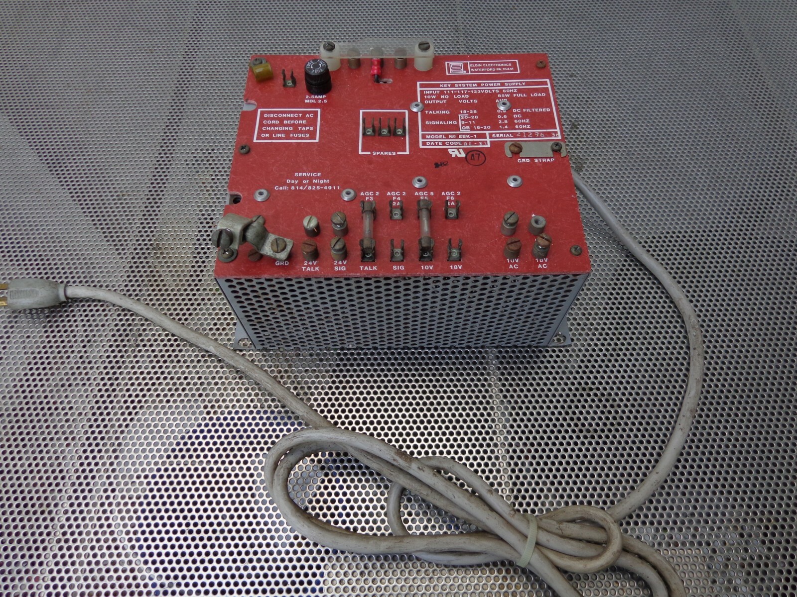 Elgin Electronics Model EBK-1 Key System Power Supply | eBay