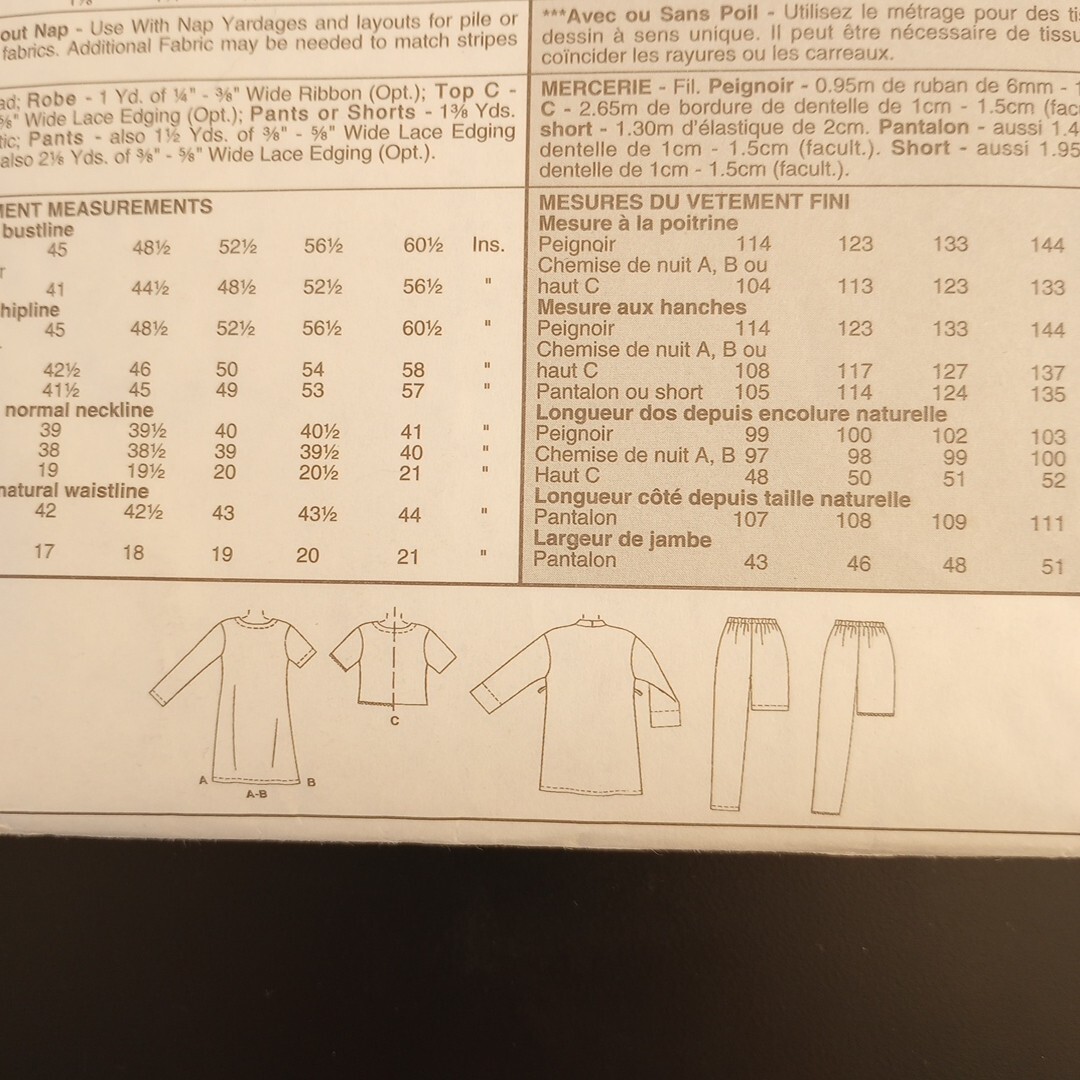 McCalls Sewing Pattern 2476 Misses Robe Nightgown Pajamas Uncut SML for sale online | eBay