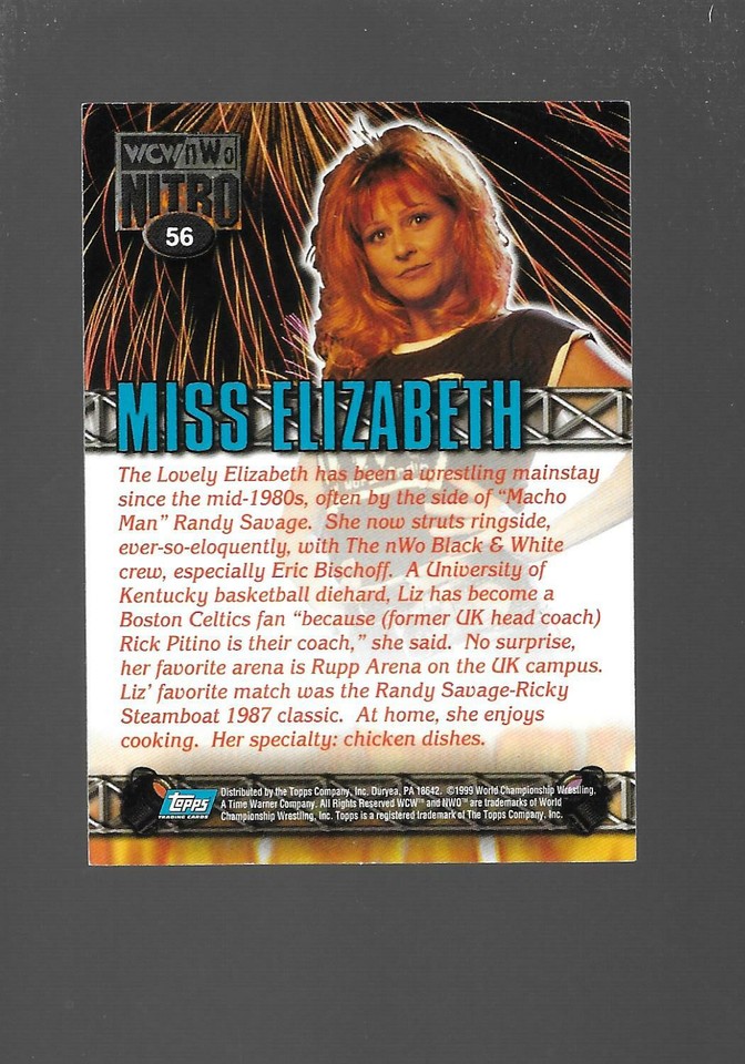 World Championship Wrestling,( Miss Elizabeth)Topps, Nitro Women | eBay