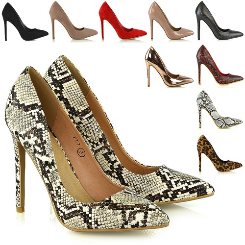 Damen High Heel Stiletto Spitz Essex Glam Damen Party Clubbing Pumps | eBay