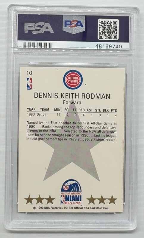 1990-91 Hoops Dennis Rodman All-Star #10 PSA 8 (40) Bulls | eBay