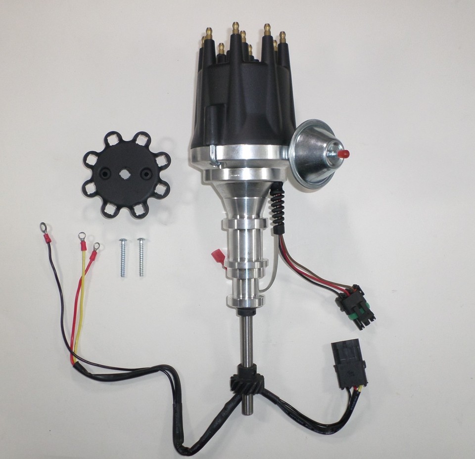 FORD Y Block 272 292 312 BLACK Small HEI Distributor + USA Plug Wires ...