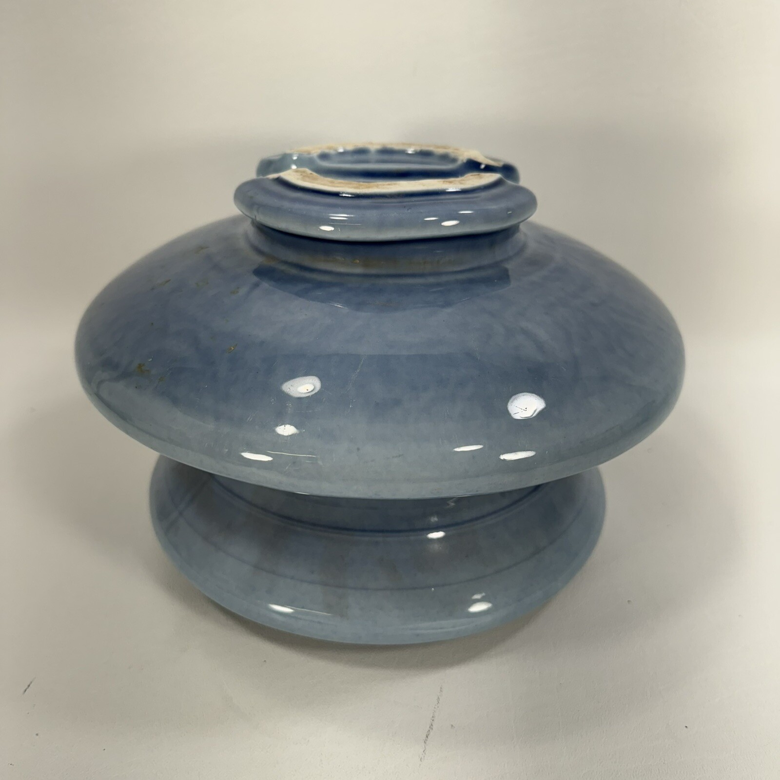 Large Antique Blue Ceramic Power Line Insulator 10" Across Dated Sep ...
