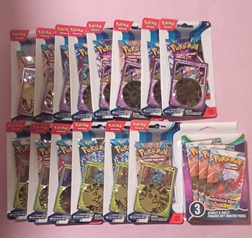 14 X pokémon TGC Scarlett & violet paradox rift + Booster Hanger Box 3 ...