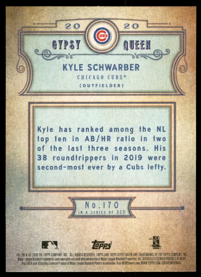 2020 Topps Gypsy Queen Kyle Schwarber . Chicago Cubs #170 | eBay