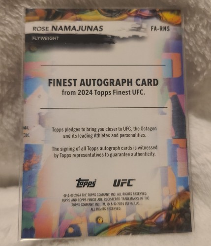 2024 Topps Finest UFC Rose Namajunas Gold Shimmer Refractor Autograph ...
