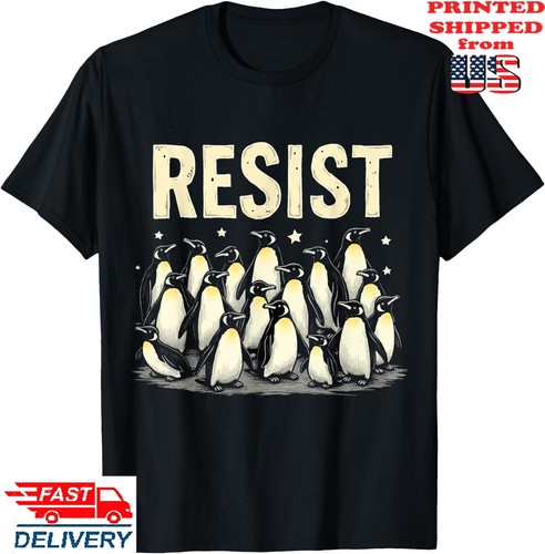 Resist Penguin Activism Graphic Design T-Shirt, Unisex Tee | eBay