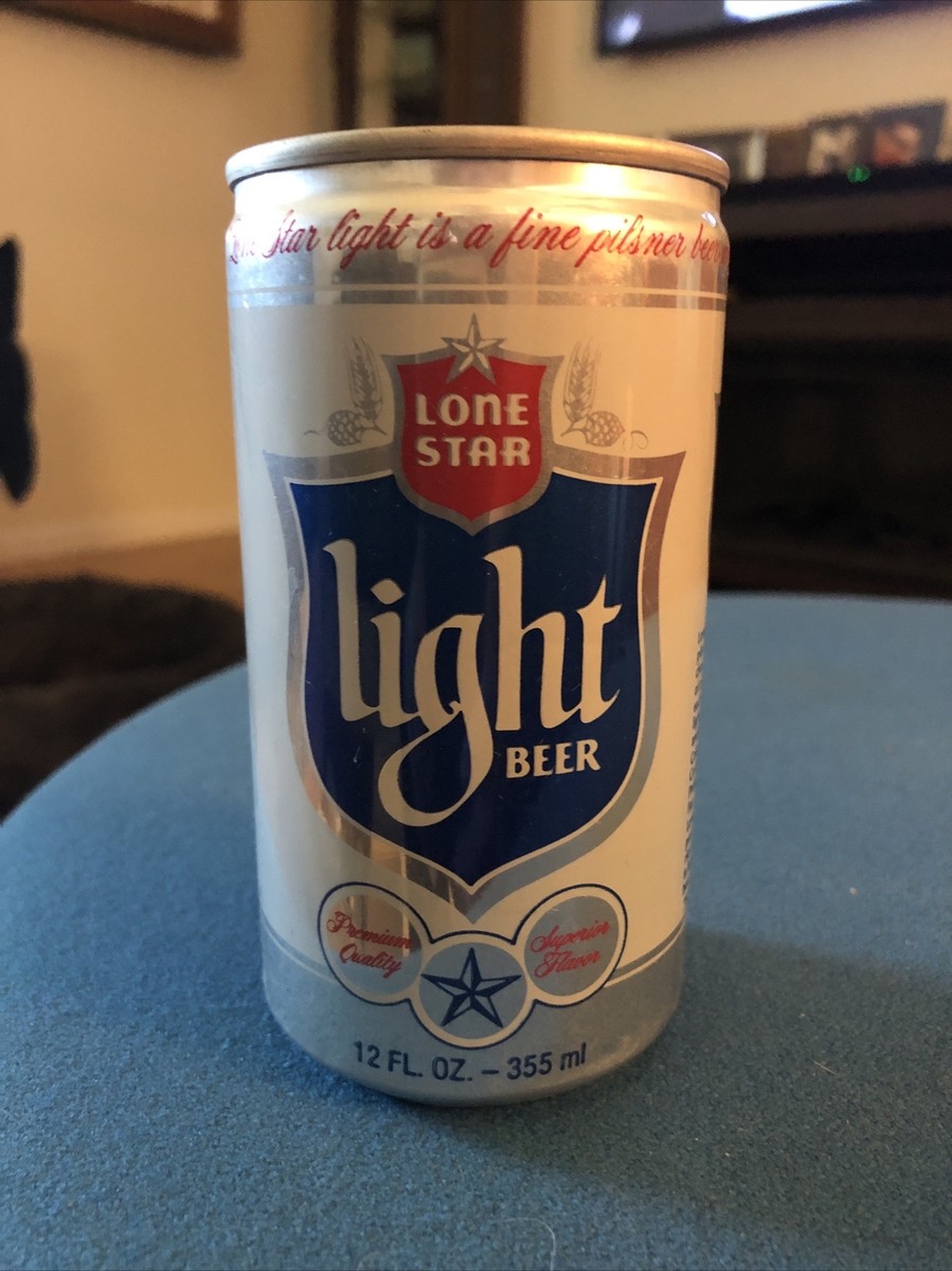 Lone Star Light Beer Logo Vintage LONE STAR LIGHT PULL TAB BEER CAN,