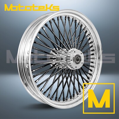 21" 21X2.15 FAT SPOKE WHEEL 52 STAINLESS BLACK HARLEY SOFTAIL FRONT RIM ...