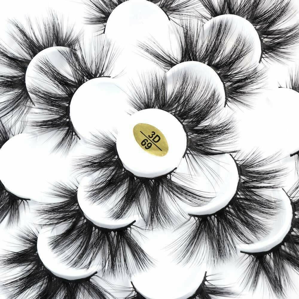 Long Handmade Eye Lash Extension False Eyelashes 3D Soft Mink Hair 25mm ...