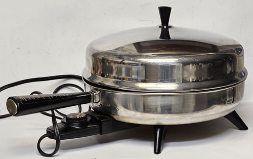 Vtg MCM Farberware Stainless Steel 12" Electric Skillet Fry Pan 310-B ...