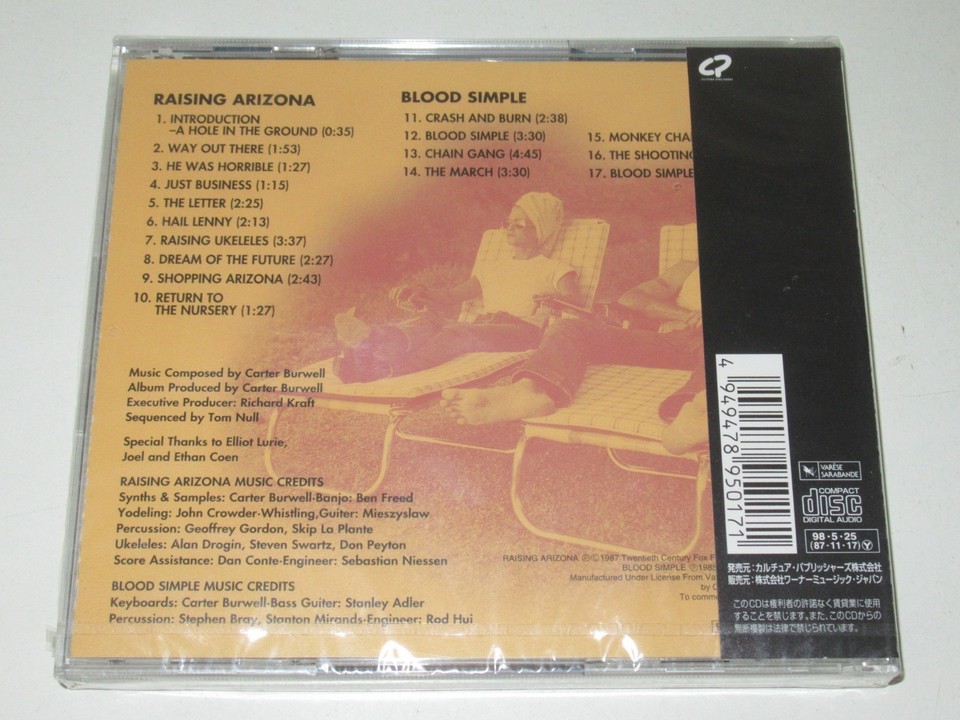 Carter Burwell/Simpleblood+Raising Arizona (Volcano CPC8 2017) Japan CD ...