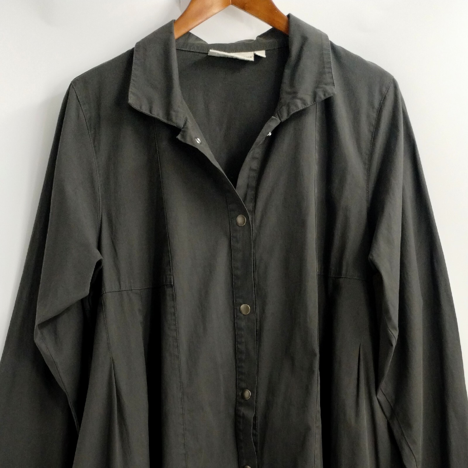 ELEVEN STITCH DESIGN Bubble Shirt Dress Gray Cotton S… - Gem