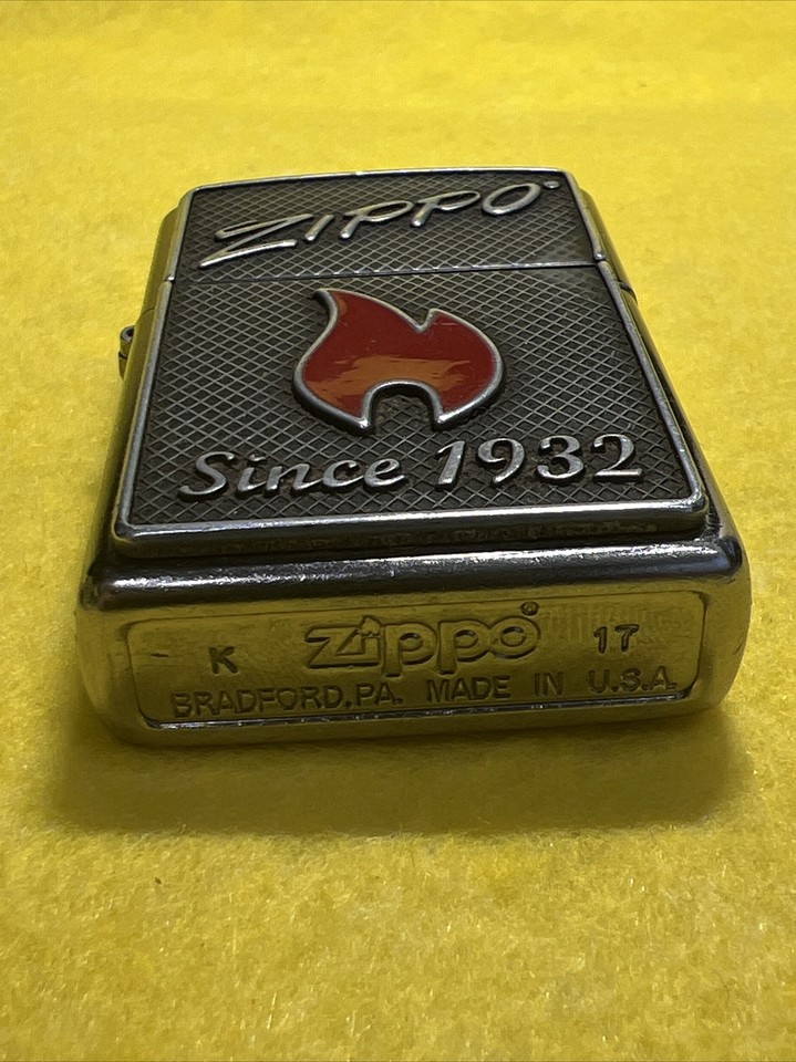 Zippo Logo & Flame Emblem Pocket Lighter used | eBay