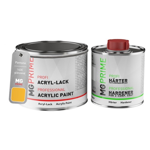 Pantone 143C Yellow Acryl Lack glänzend 0,75 Liter 750 ml Dose inkl ...