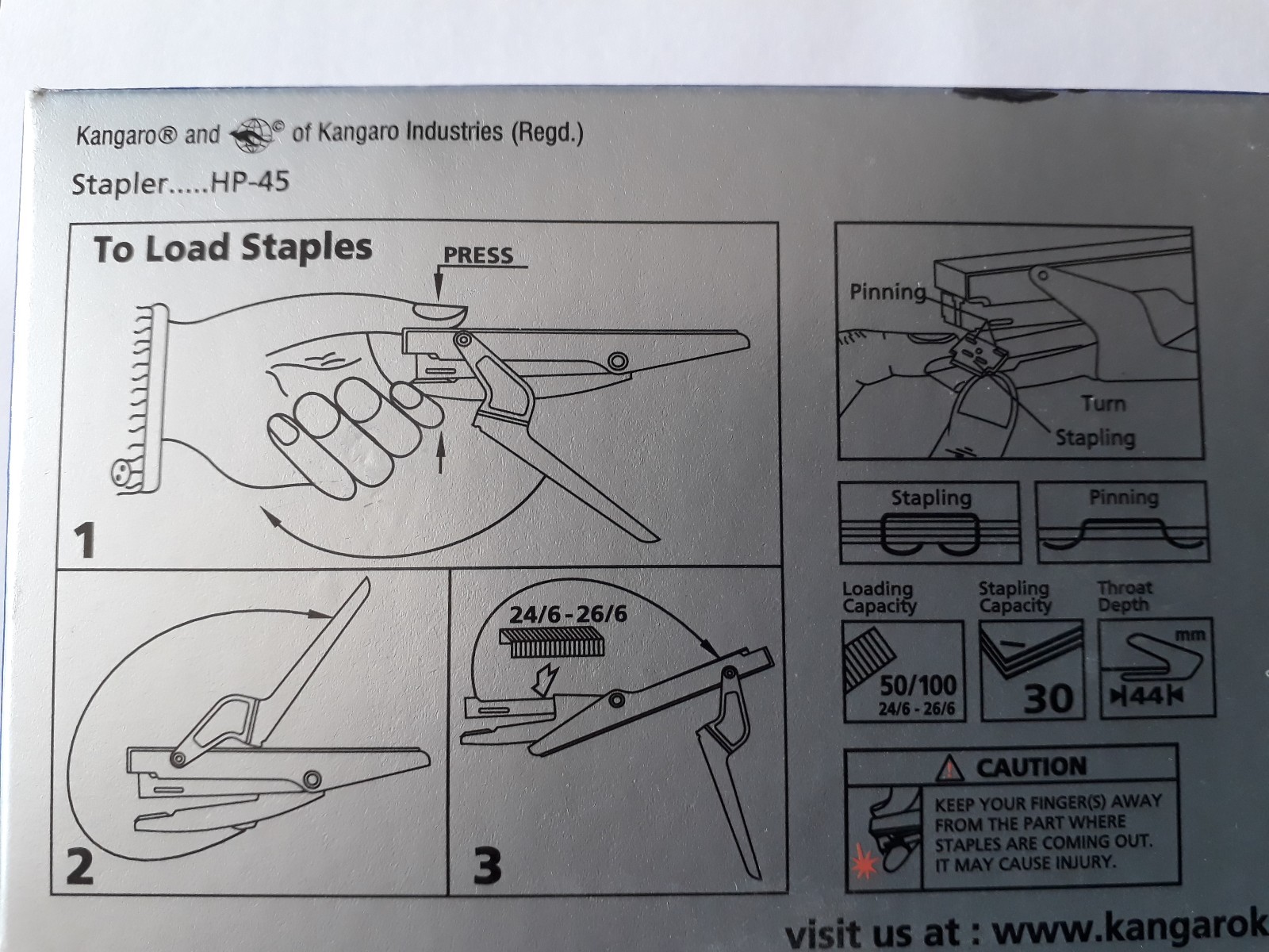 Pack of 4 Kangaro Heavy Duty Steel Stapler Hp-45 With 8 Packets of ...