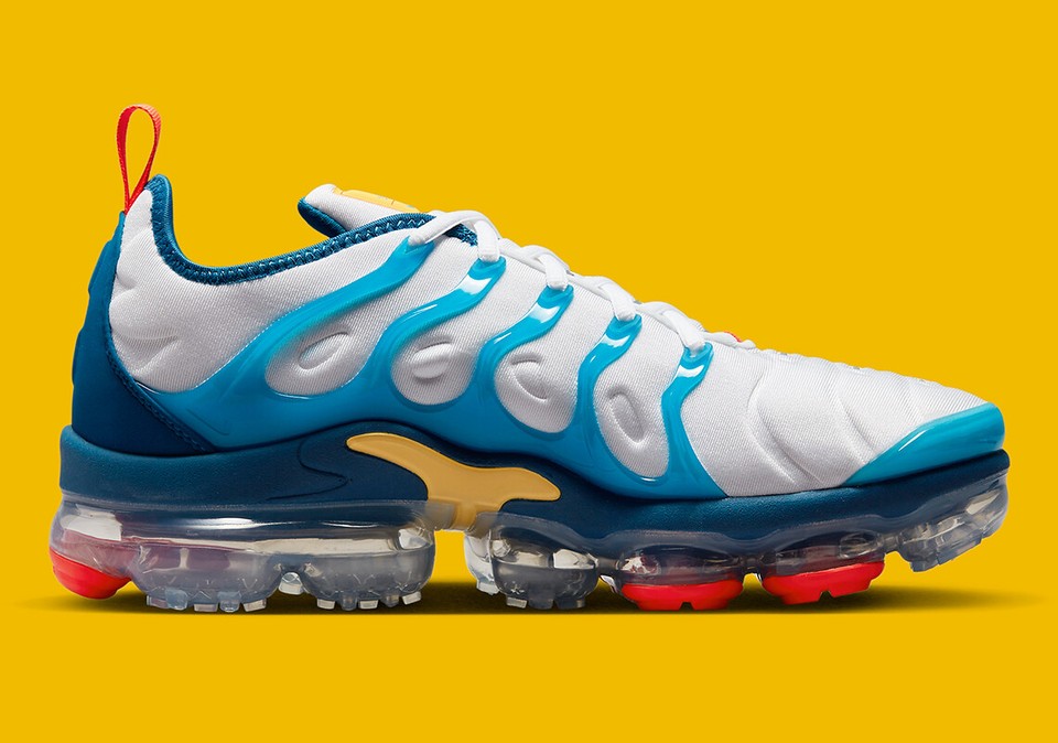 Nike Air Vapormax Plus White Industrial Blue Citron Red FJ3999-100 sz ...