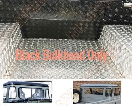 Landrover Defender 90/110 Bulkhead 2mm Chequer plate in Black- Full Cab ...