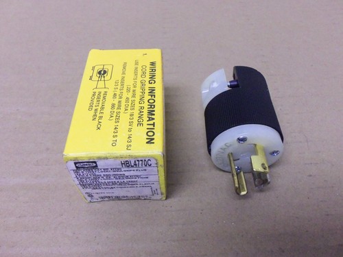 New Hubbell HBL4770C Twist Lock insulgrip Plug 15a 277vac 2 pole 3 wire ...