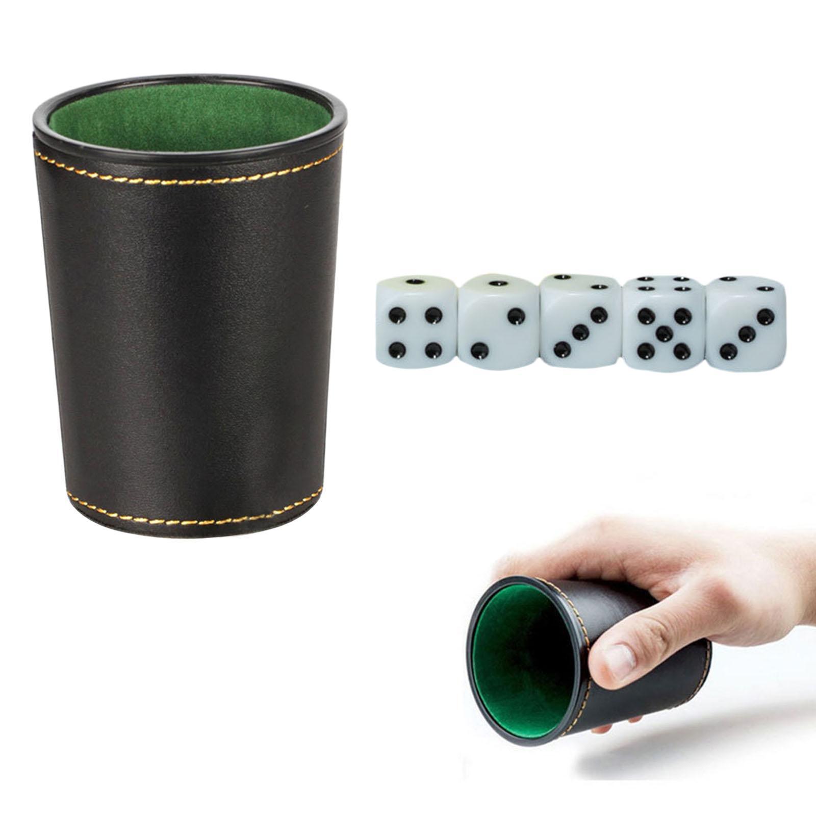 PU Leather Dice Cup Set Dice Stacking Set with Cup for Friends Bar ...
