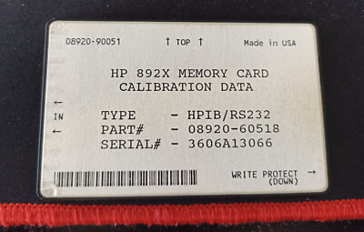 Memory card 128K Byte RAM Calibration data per strumenti HP Test SET ...
