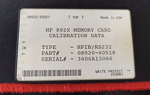 Memory card 128K Byte RAM Calibration data per strumenti HP Test SET ...