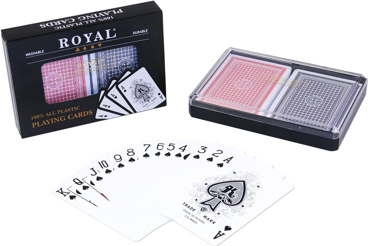 Playing Cards 2-Decks Poker Size 100% Plastic Playing Cards Set in ...