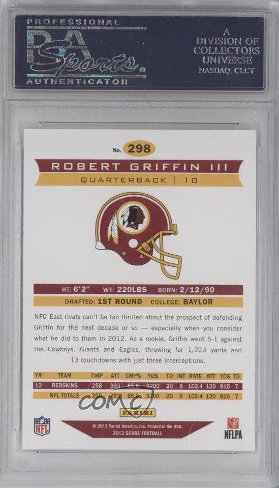 2013 Score Franchise Robert Griffin III #298 PSA 10 GEM MT | eBay