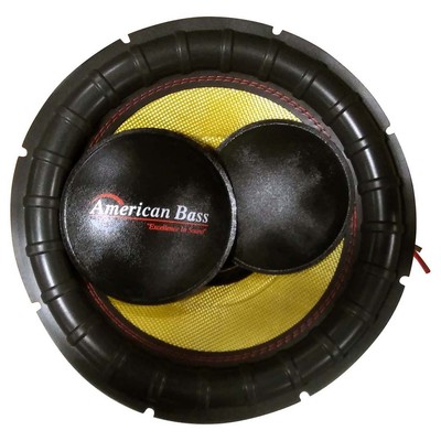 AMERICAN BASS 1-OHM DVC YELLOW RE-CONE KIT for 15" GODFATHER SUBWOOFER ...