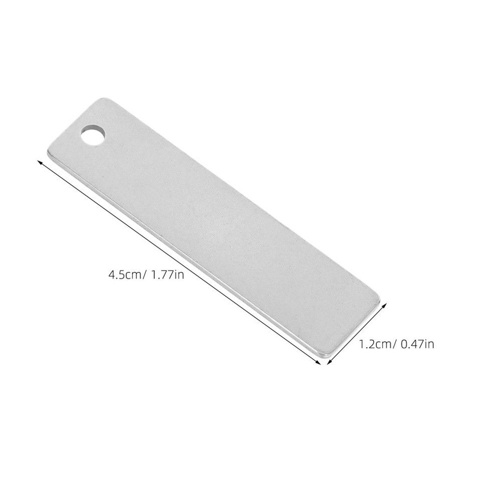 30 Pcs Stainless Steel Tag Blank Metal Tags Rectangle Stamping Blanks ...