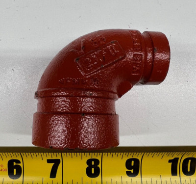 1" x 1-1/2" Victaulic Style 65 Grooved Reducing 90° Elbow Ductile Iron ...